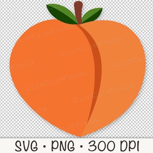 Peach SVG, Vector Cut File, Peach PNG, Peach Clipart, Transparent ...