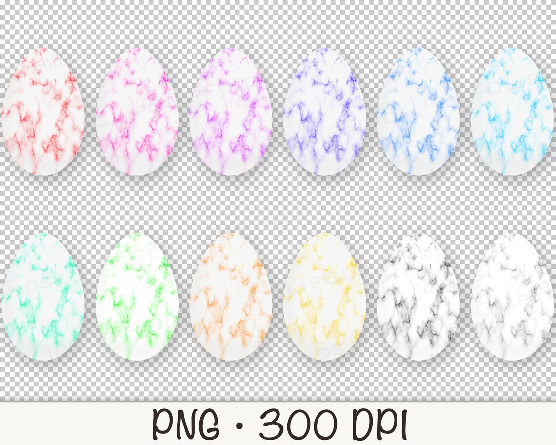 Marble Easter Eggs Easter Eggs Clipart Cute Easter Eggs PNG - Etsy