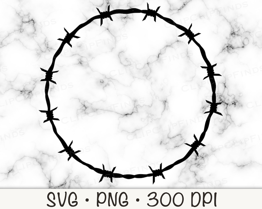 Barbed Wire Frame SVG: Round Circle Clip Art (digital Download) - Etsy