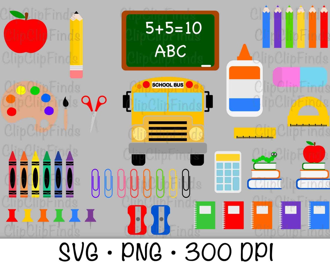 School SVG Bundle Back to School Clip Art Teacher Student - Etsy