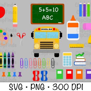 School SVG Bundle Back to School Clip Art Teacher Student - Etsy
