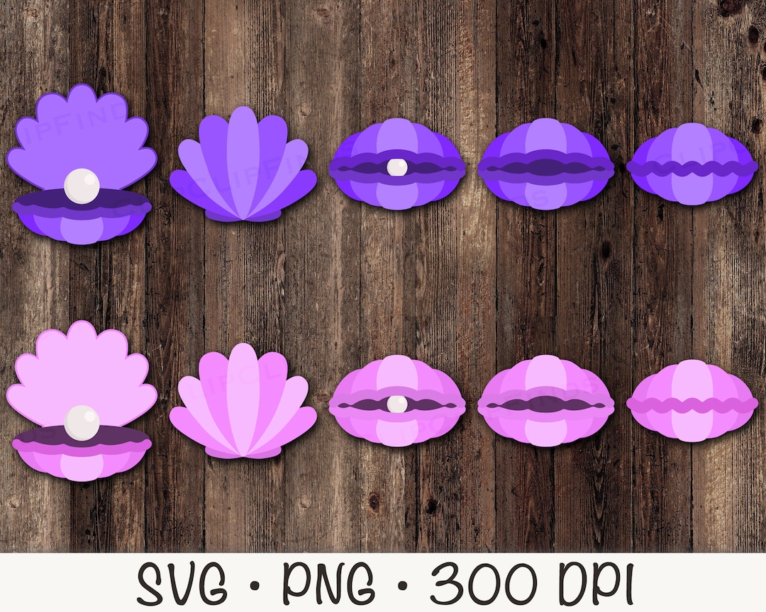 Seashell SVG, Seashell With Pearl, Cute Seashells PNG, Colorful ...