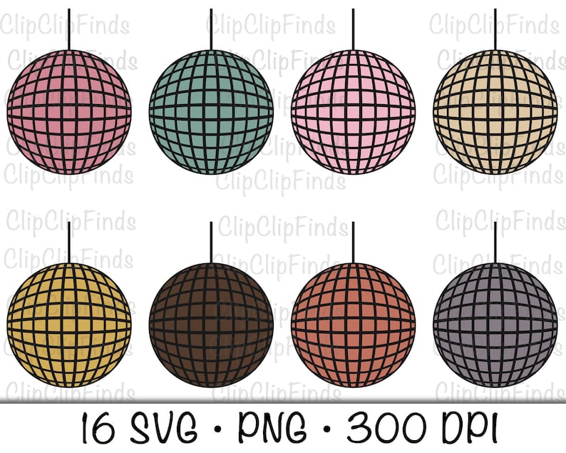 Disco Ball Bundle Groovy SVG Vector Cut File and PNG - Etsy