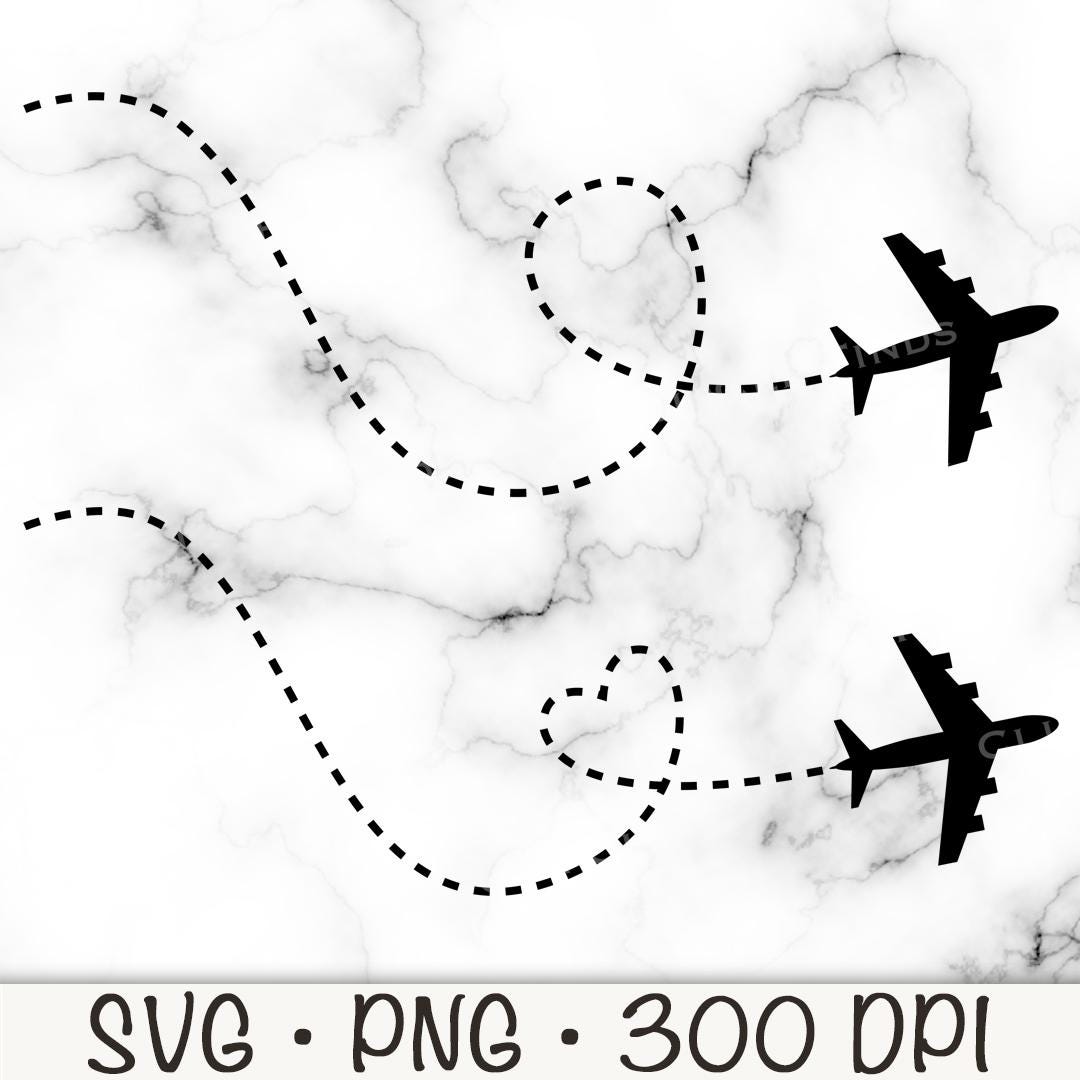 Airplane Route Heart SVG: Travel Destination Clip Art (digital Download ...