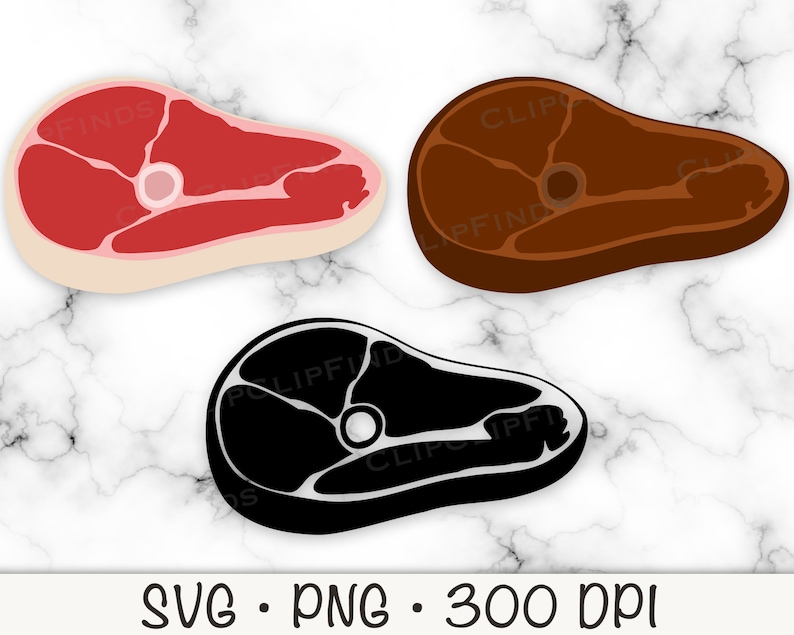 Steak Raw Steak Cooked Steak Meat SVG Vector Cut File and - Etsy