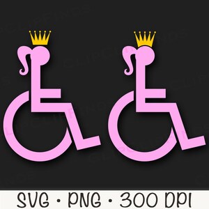 Handicap Sign SVG, Handicap Princess PNG, Pink Handicap Symbol, With ...