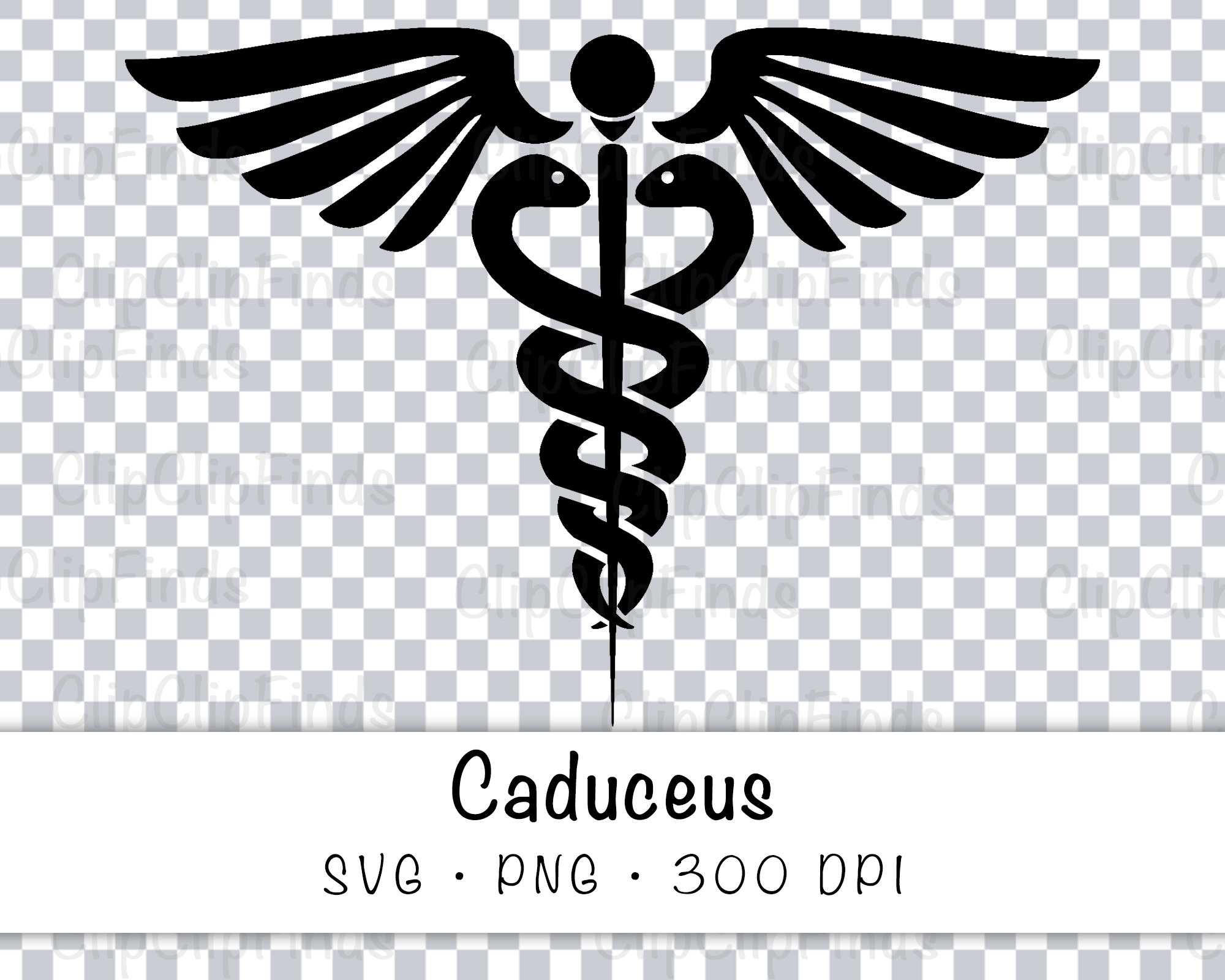 Medical Symbol Caduceus SVG Cut Vector File and PNG - Etsy