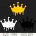 Dripping Crown SVG Vector Cut File and PNG Transparent Background Clip ...