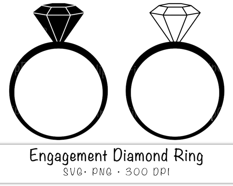 Wedding/engagement Ring PNG Transparent Background and SVG Cut | Etsy