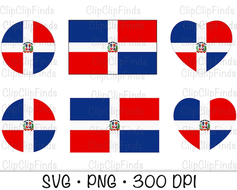 Dominican Flag SVG PNG: Heart, Circle, National Colors (digital ...