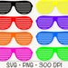 Shutter Striped Sunglasses Shades SVG Vector Cut File and PNG ...