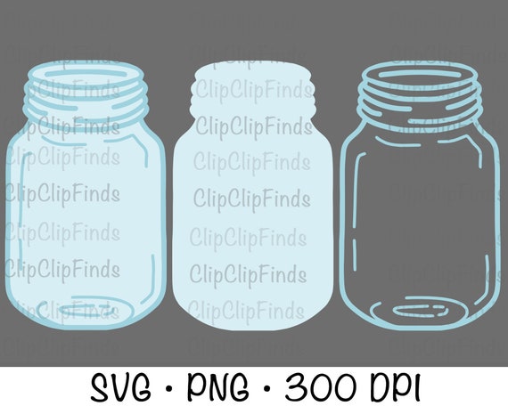Mason Jar Bundle SVG Vector Cut File and PNG Transparent - Etsy