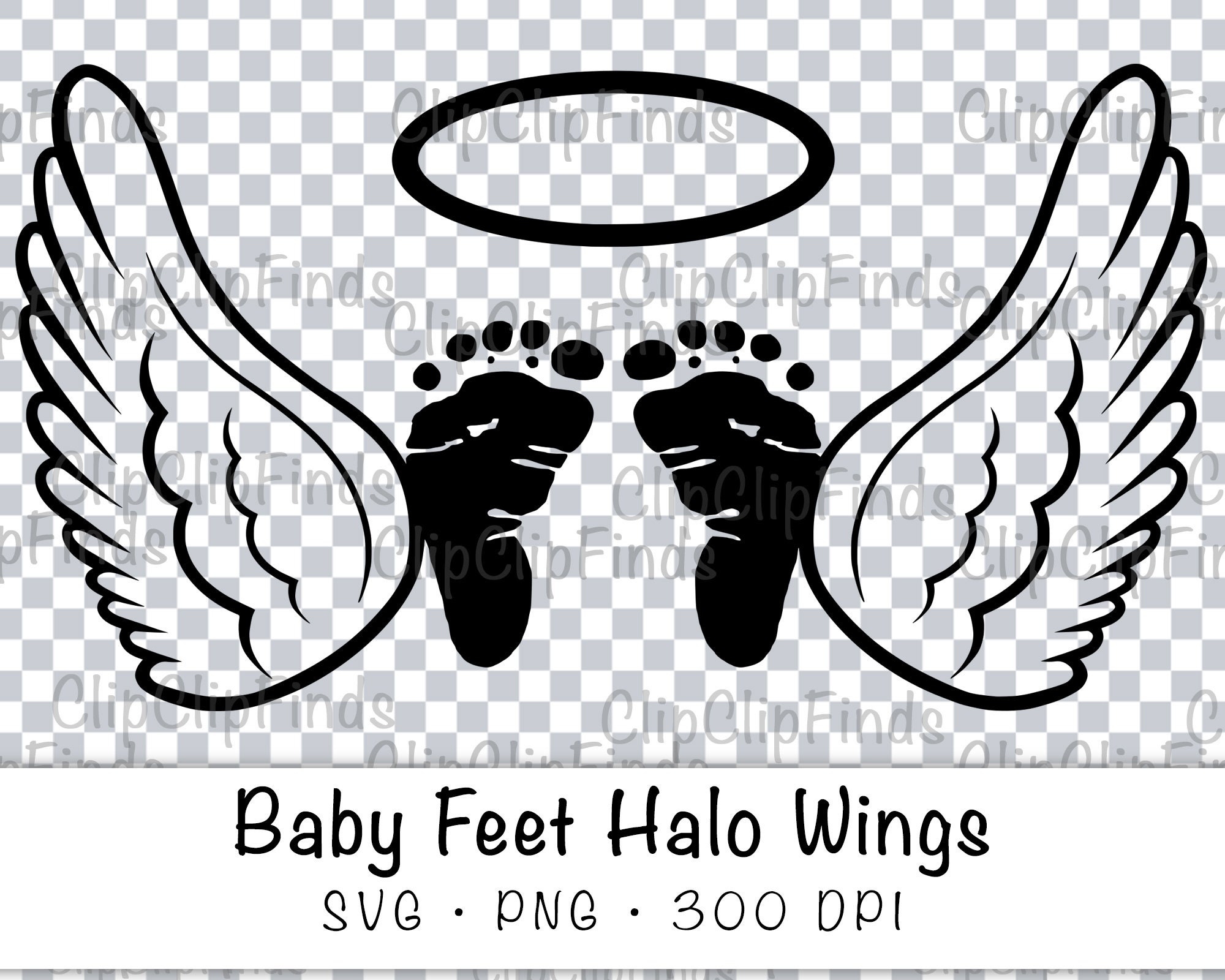 Angel Baby Wings and Feet Loss Memorial SVG Vector Cut File - Etsy