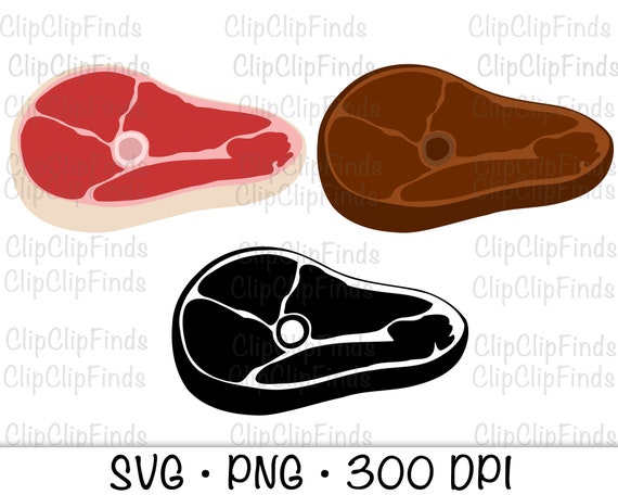 Steak Raw Steak Cooked Steak Meat SVG Vector Cut File and | Etsy