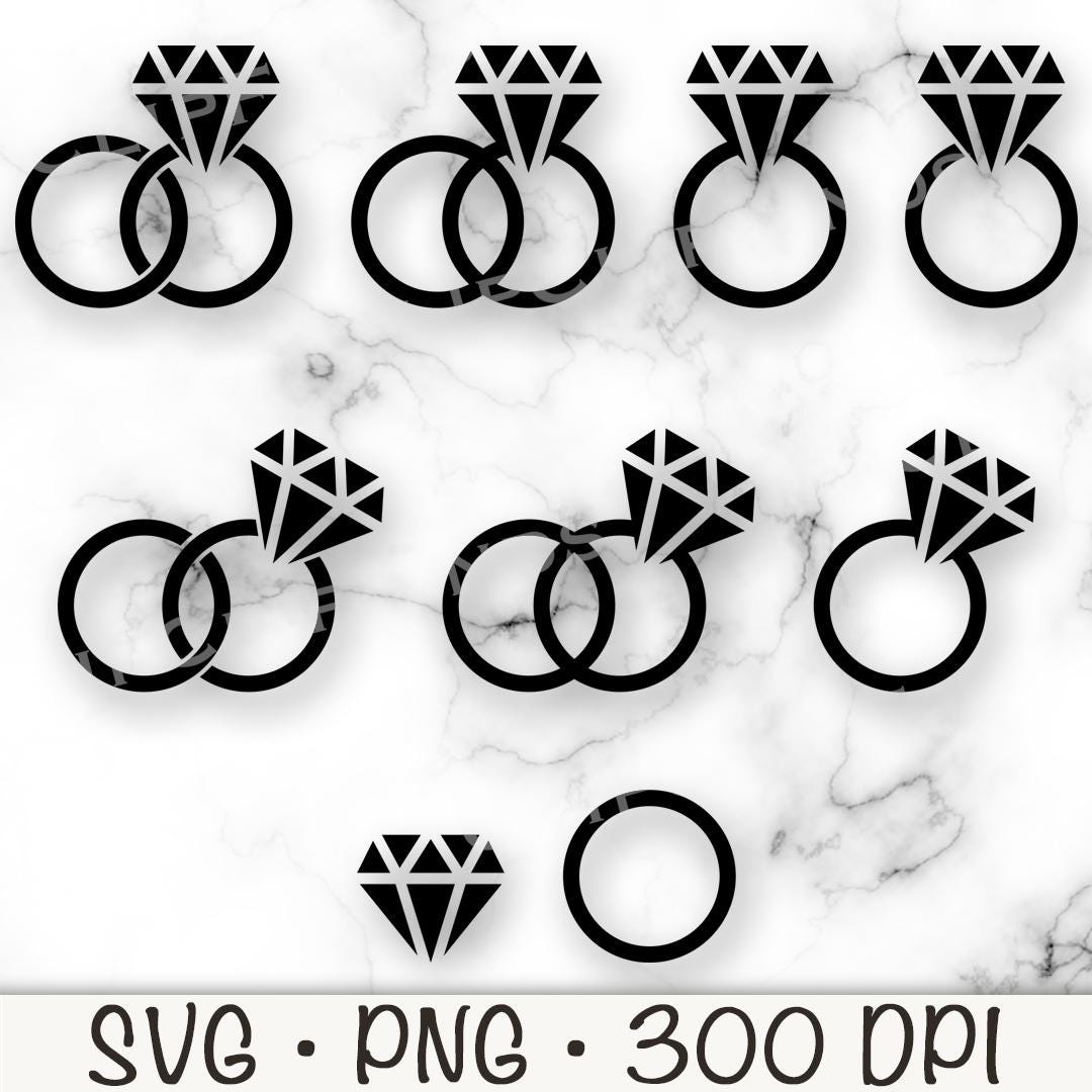 Wedding Ring SVG, Wedding Band SVG, Diamond Ring PNG, Diamond Ring ...