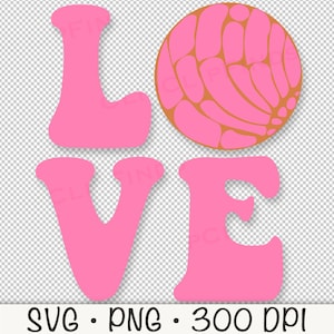 Valentines Conchas SVG, Concha Love PNG, Pink Concha, Mexican Sweet ...