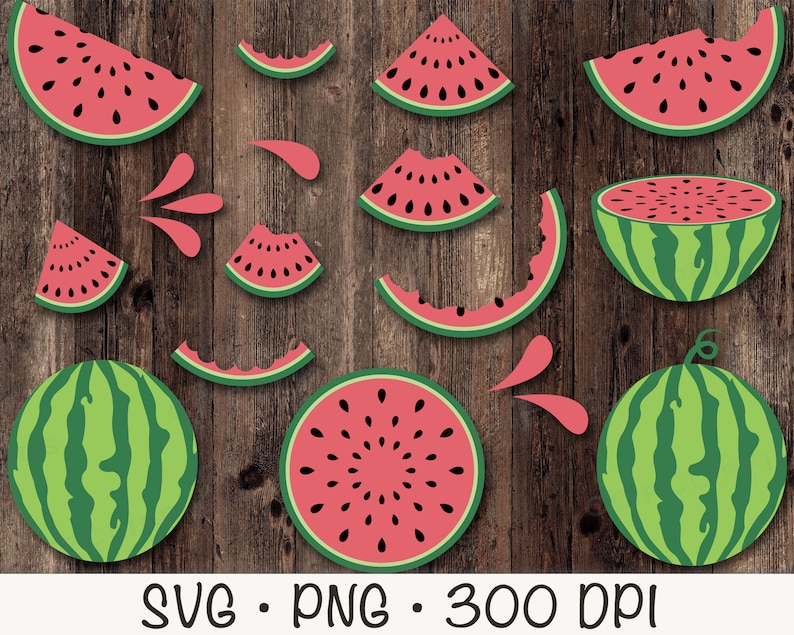 Watermelon SVG Watermelon Clipart Bitten Watermelon - Etsy