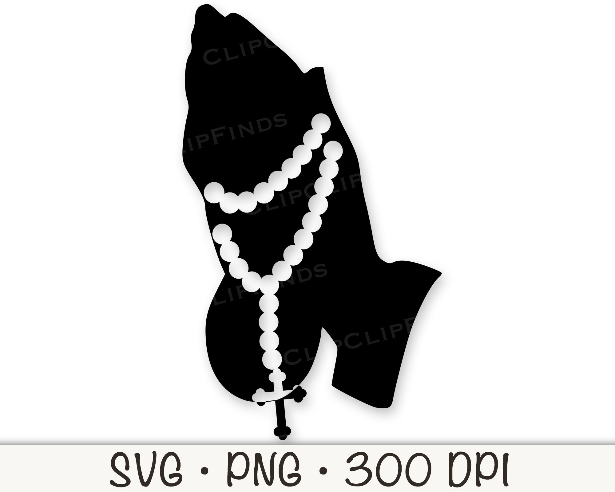 Orando Com As Maos Com Rosario Vetor