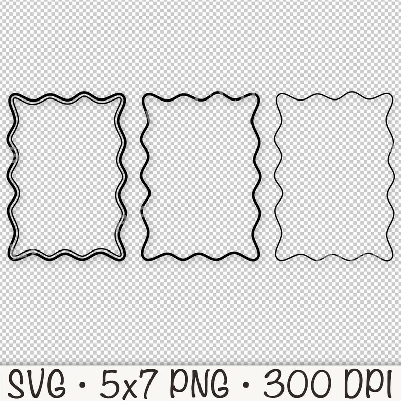 Wavy Border Frames PNG, Hand-drawn Frames SVG, Doodle Frame Borders ...