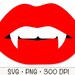 Fang Lips, Vampire Lips, Red Lips, Halloween Fang Lips, SVG, PNG ...