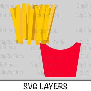 French Fries SVG, Vector Cut File, French Fries PNG, Transparent ...