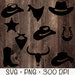 Cowboy SVG, Western Clipart, Cowboy Silhouette, Rodeo PNG, Cowboy Hat ...