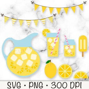 Lemonade Clip Art, Lemonade Bundle Pack, Lemon, SVG, PNG, Clip Art ...
