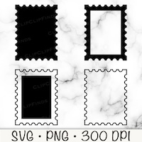 Postage Stamp SVG Bundle, Outline Postage Stamp SVG, Postage Stamp SVG ...