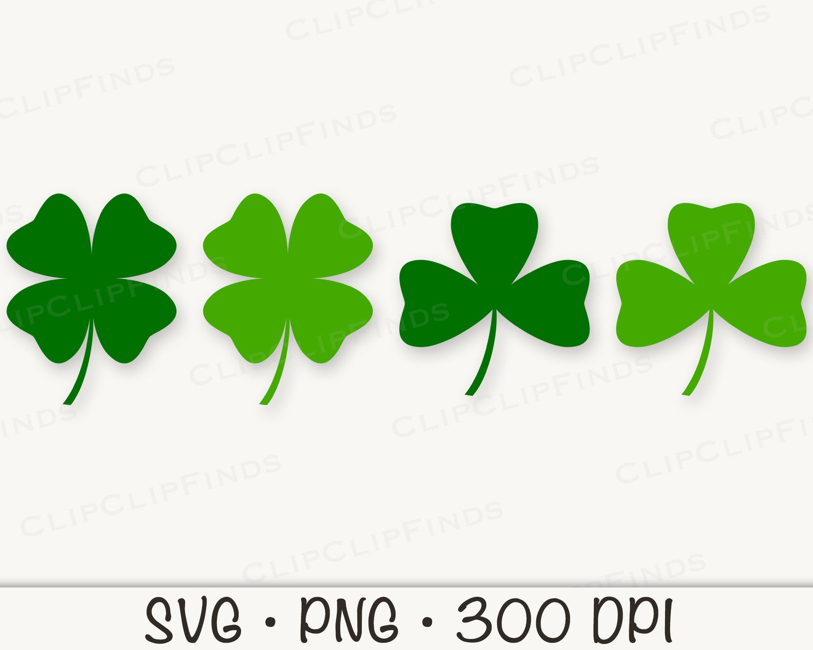 Clover Shamrock 4 Leaf Clover Svg Vector Cut And Png Etsy