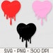 Dripping Heart SVG, Bundle Pack, Dripping Heart PNG, Red, Pink, Black ...