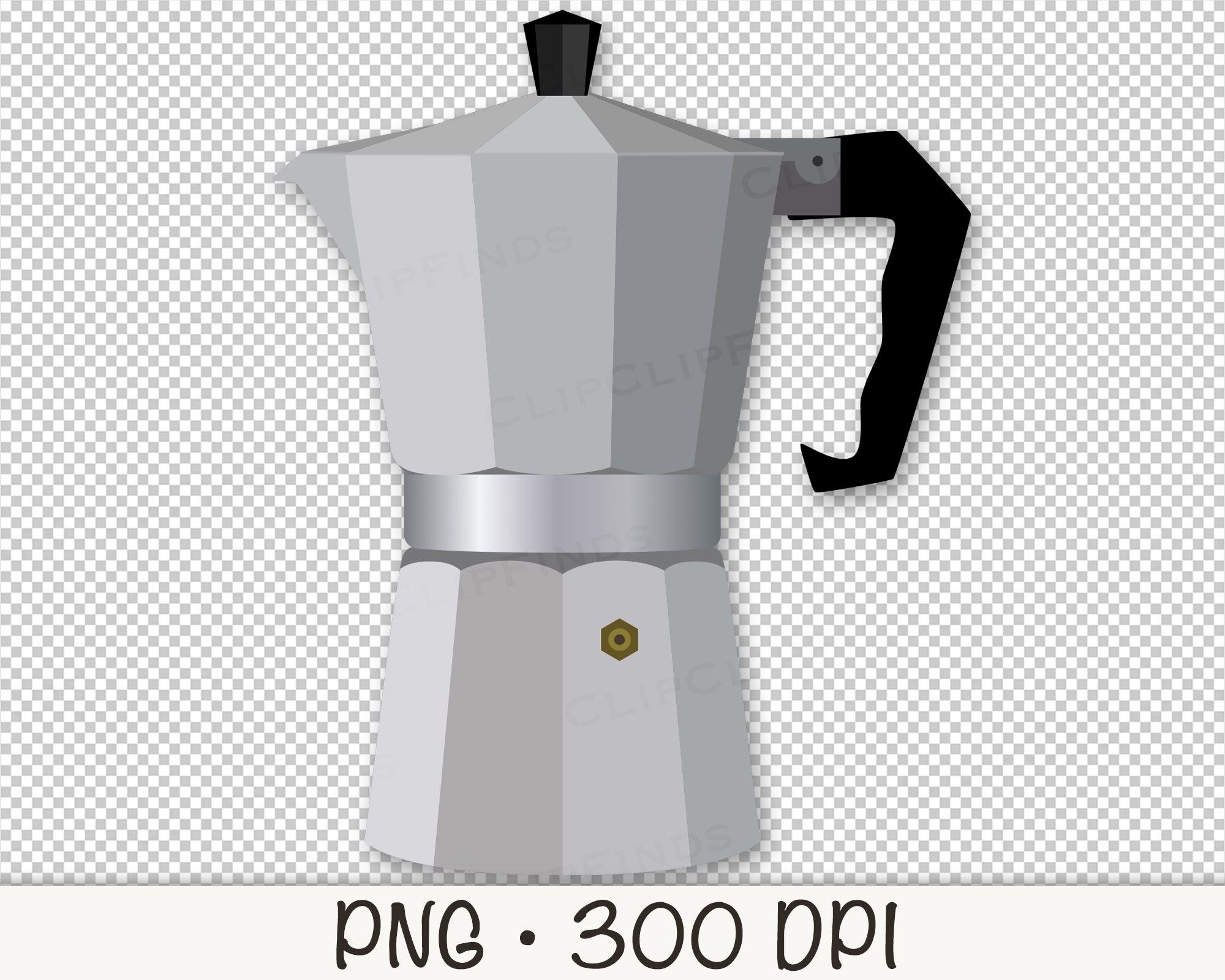 Stovetop Coffee Maker Clipart: Espresso Pot PNG (digital Download) - Etsy