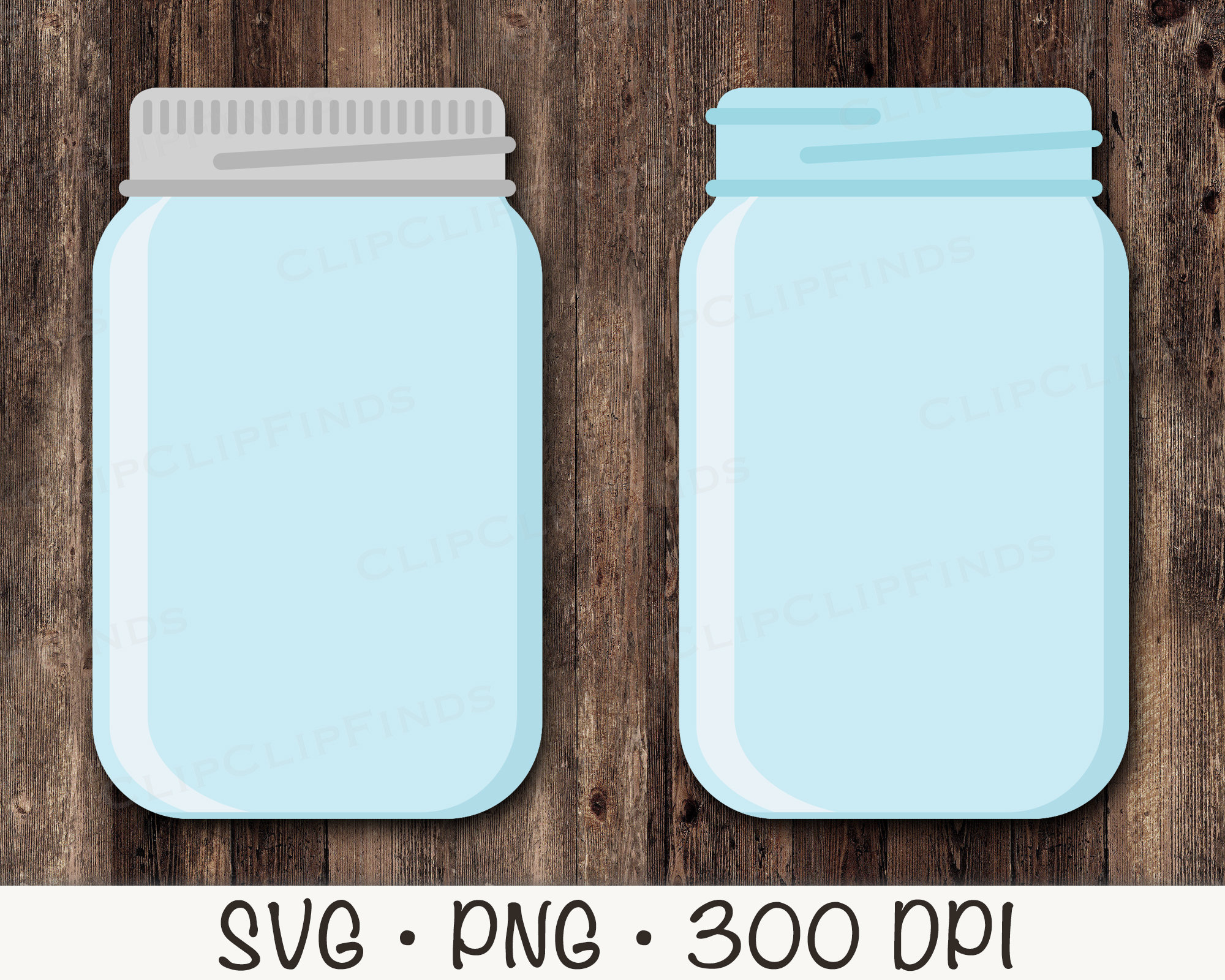 Blue Mason Jar Clipart