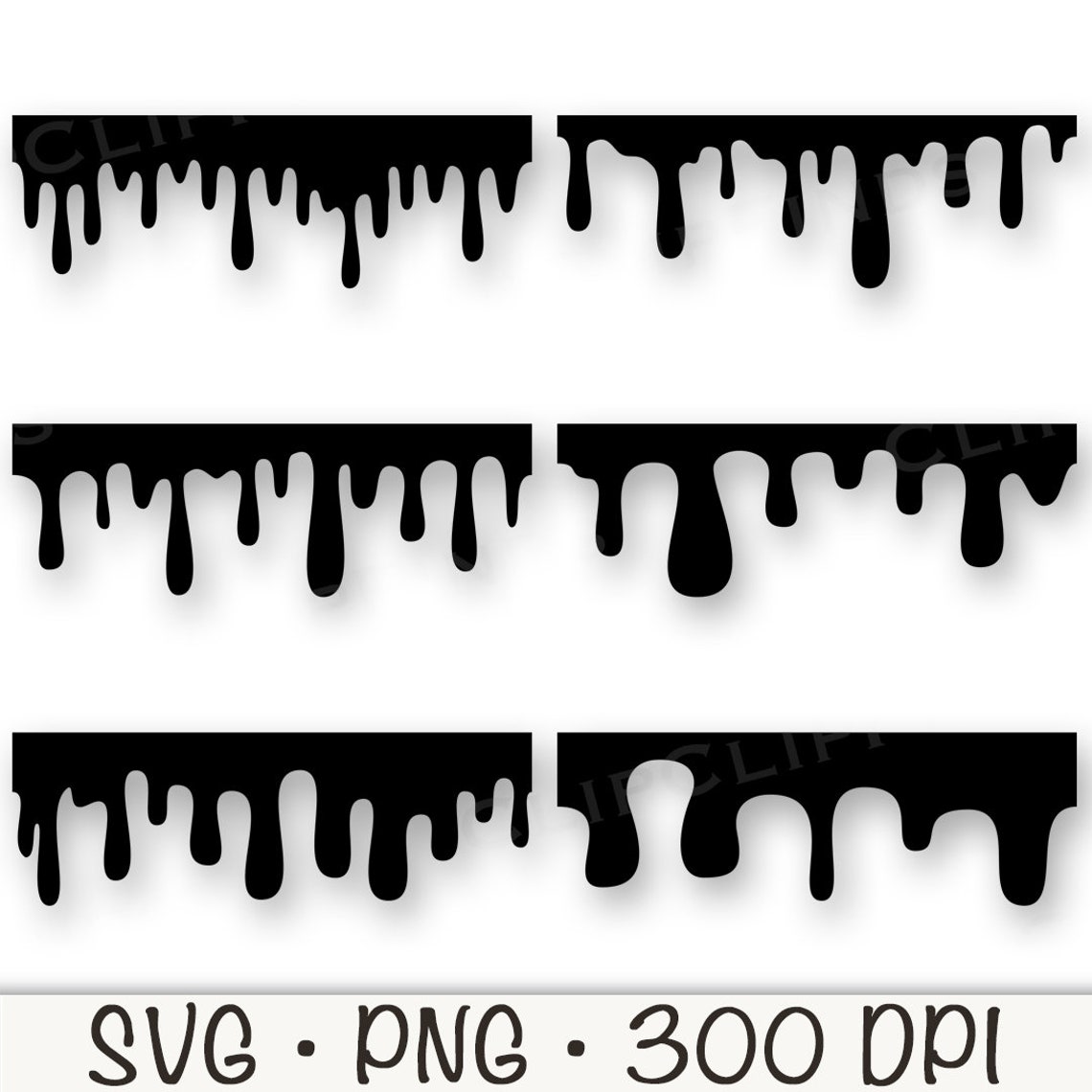 Paint Drip Borders: Seamless SVG, PNG Clipart (digital Download) - Etsy