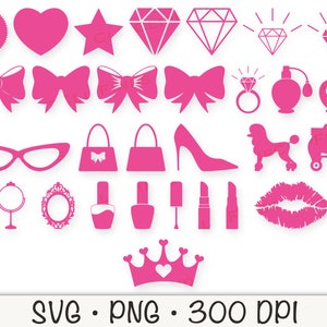 Pink Doll Icon Clipart SVG, Princess Babe PNG, Retro Seal Logo Icon ...