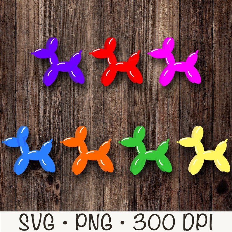 Dog Balloon SVG, Dog Balloon Clipart, Dog Balloon PNG, Multi-colored ...