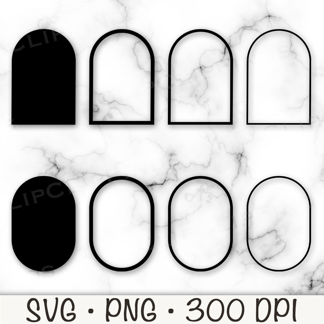 Boho Arch and Oval Bundle Pack SVG, Boho Shapes, Arch Outline, Oval ...