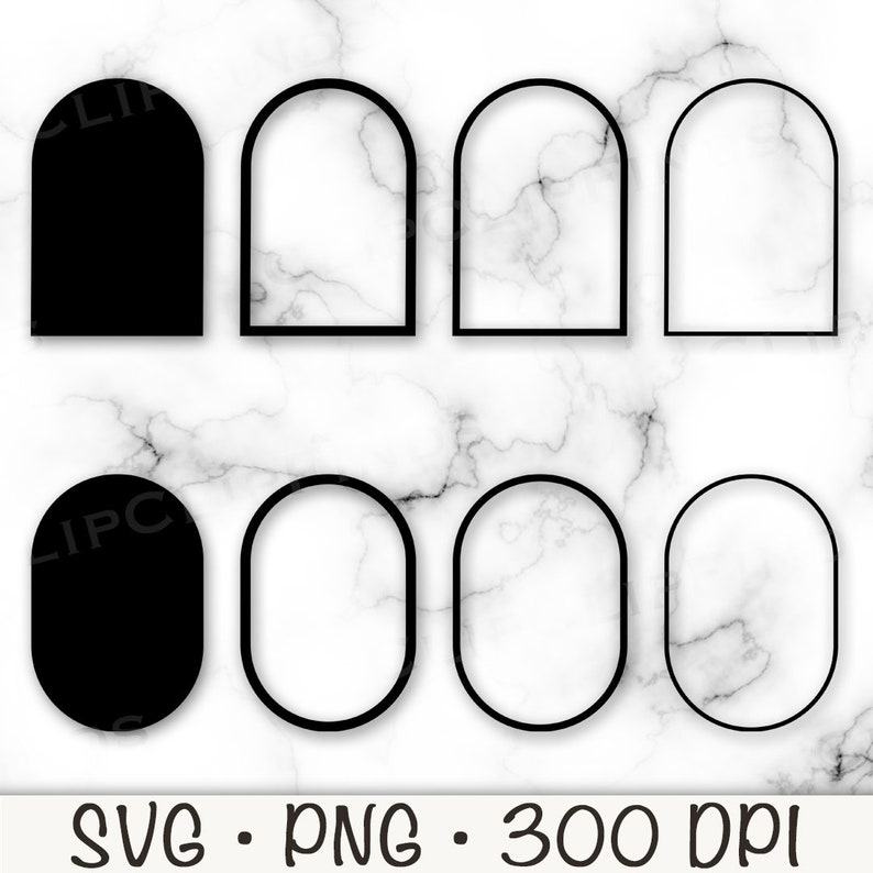 Boho Arch and Oval Bundle Pack SVG, Boho Shapes, Arch Outline, Oval ...