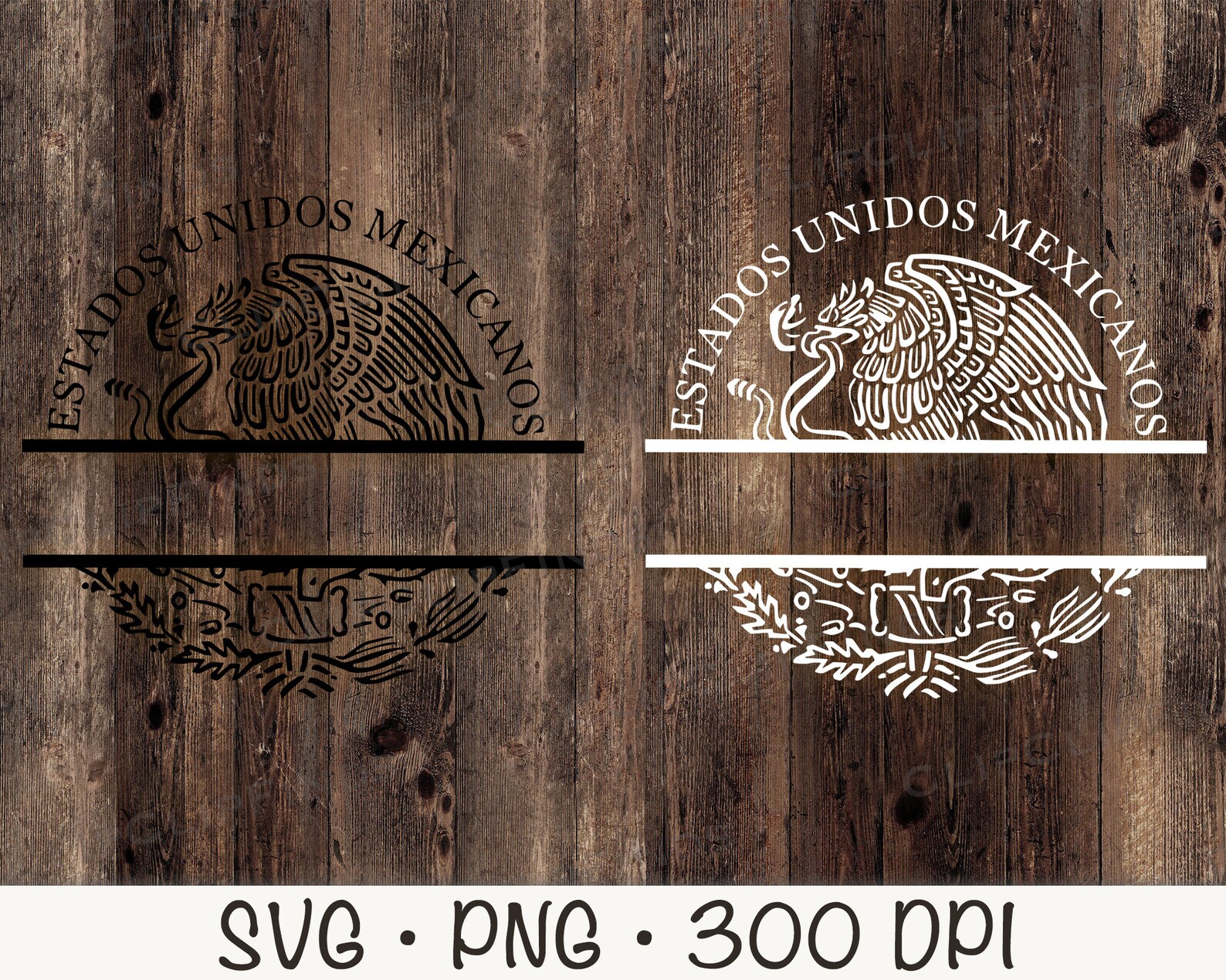 Escudo Mexicano Split Monogram, Mexican Flag Eagle, SVG, Sublimation ...