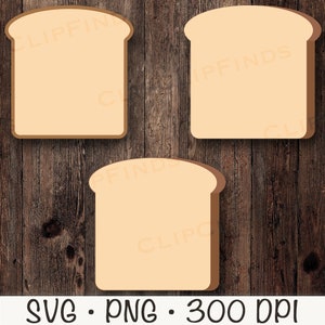 Bread SVG, Slice of Bread PNG, Bread Slice Clipart, Pastry, Digital ...