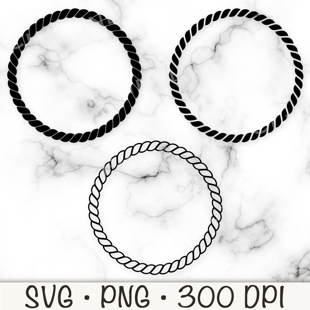 Circle Rope Frame SVG, Round Circle Border SVG, Nautical Frame PNG ...