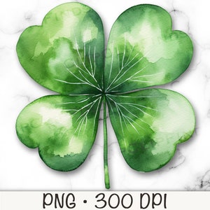 Watercolor Clover PNG, Watercolor 4 Leaf Clover, Saint Patrick's Day ...