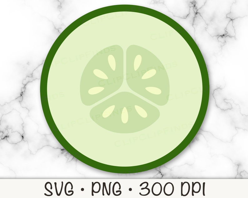 Cucumber Slice SVG Cucumber PNG Cucumber Clipart Instant - Etsy