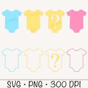 Baby Onesie, Boy, Girl, Onesie Outline, Gender Reveal, Question Mark ...