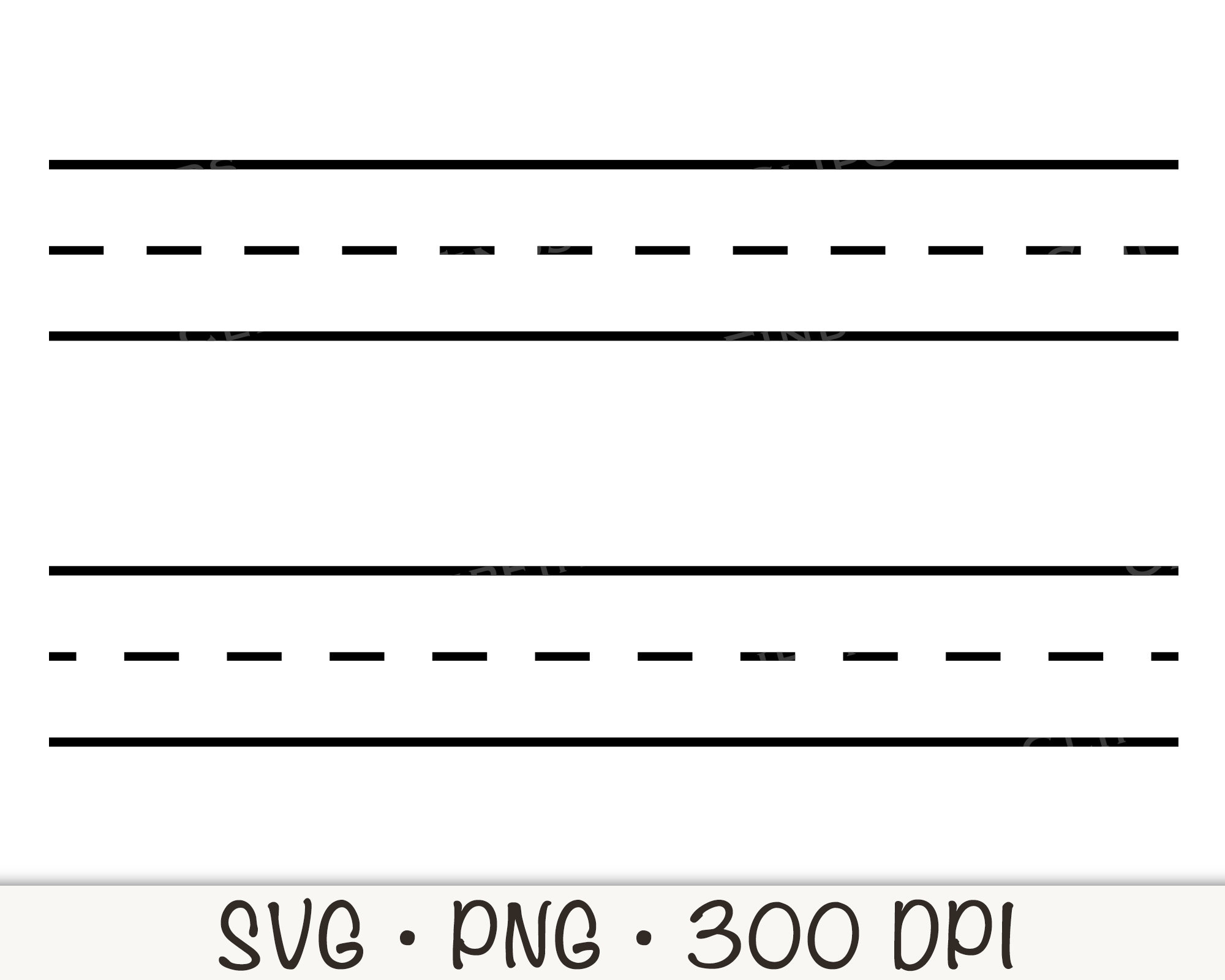 Dotted School Notebook Lines, SVG, PNG, Road Division Lines, Instant ...