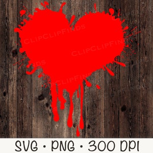 Bleeding Heart Splatter SVG Vector File and PNG Transparent Background ...
