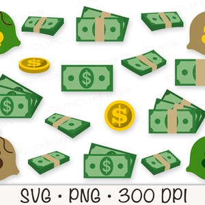 Money SVG, Money Clipart, Money PNG, Bag of Money, Gold Coin, Dollar ...