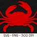 Crab SVG Vector Cut File and PNG Transparent Background Instant ...