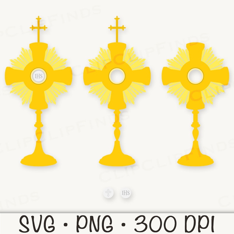 Monstrance Bundle, Eucharist, Body of Christ, SVG, PNG, Clip Art ...
