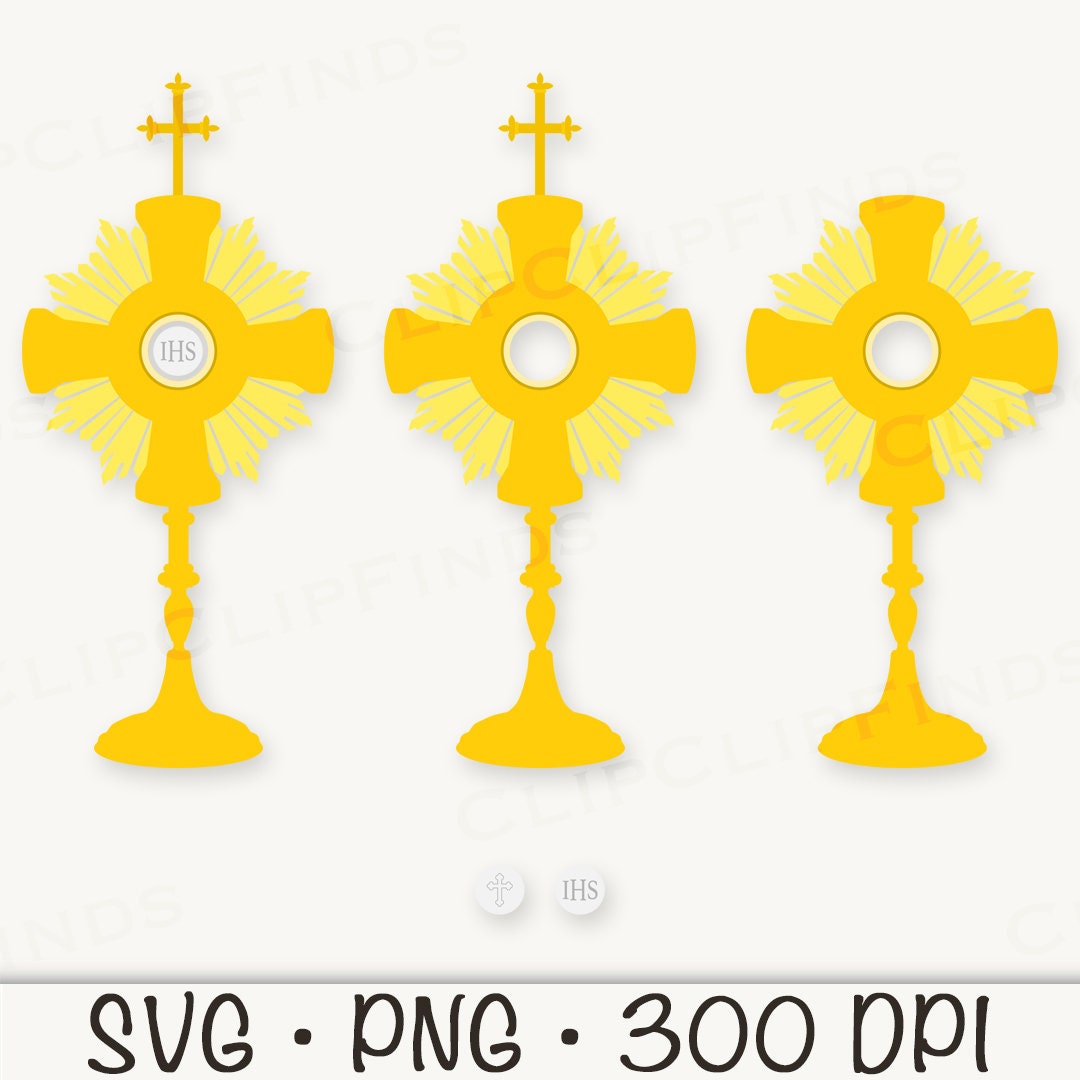 Monstrance Bundle, Eucharist, Body of Christ, SVG, PNG, Clip Art ...