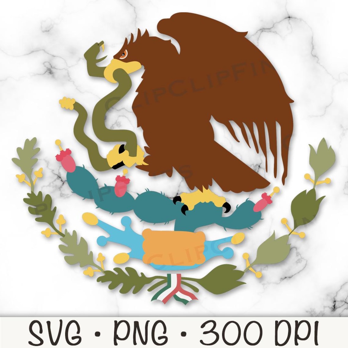 Mexican Flag Eagle Coat of Arms SVG PNG: Escudo Mexicano (digital ...